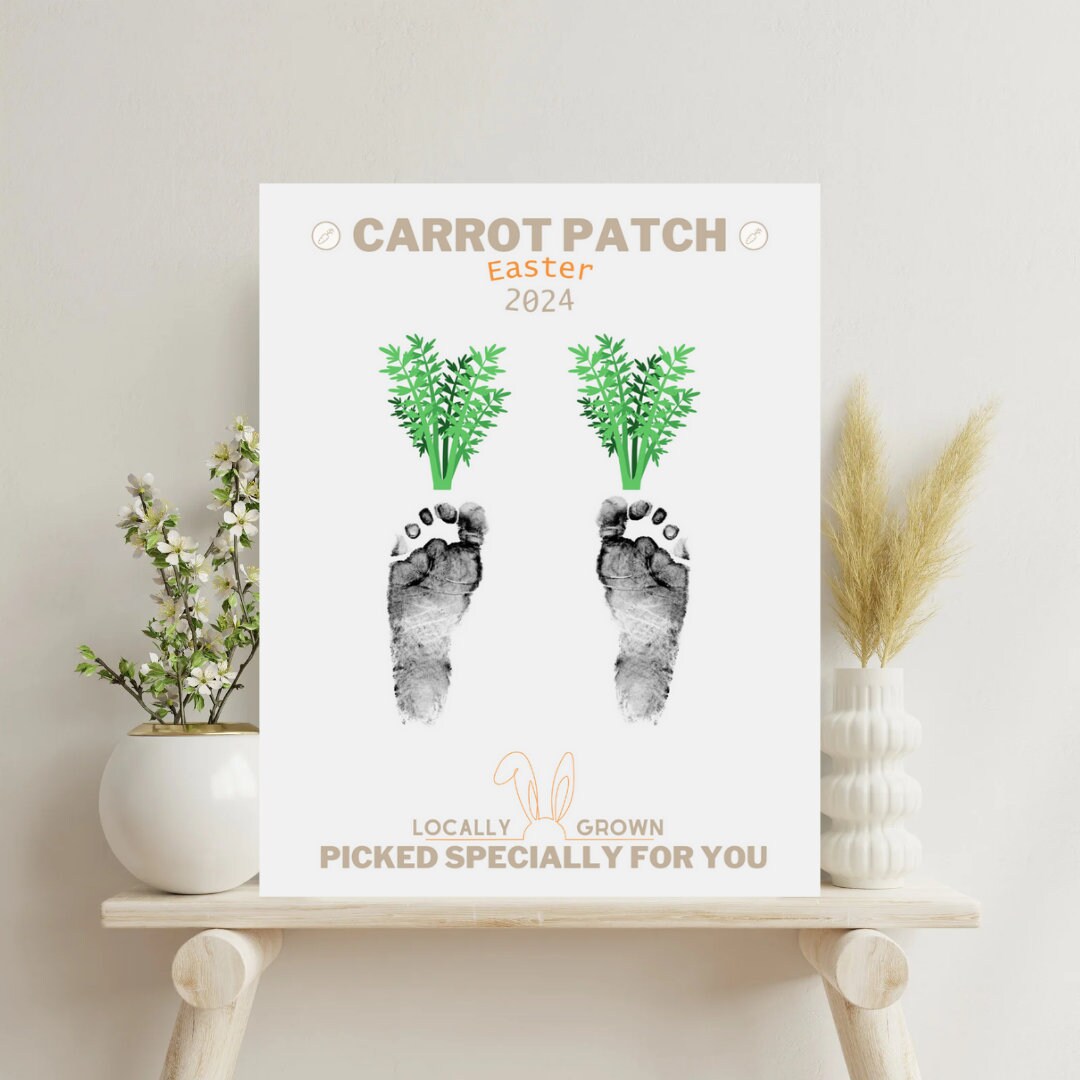 Carrot Patch Picture 8x10 / Footprint Feet Art Craft / Kids Baby ...