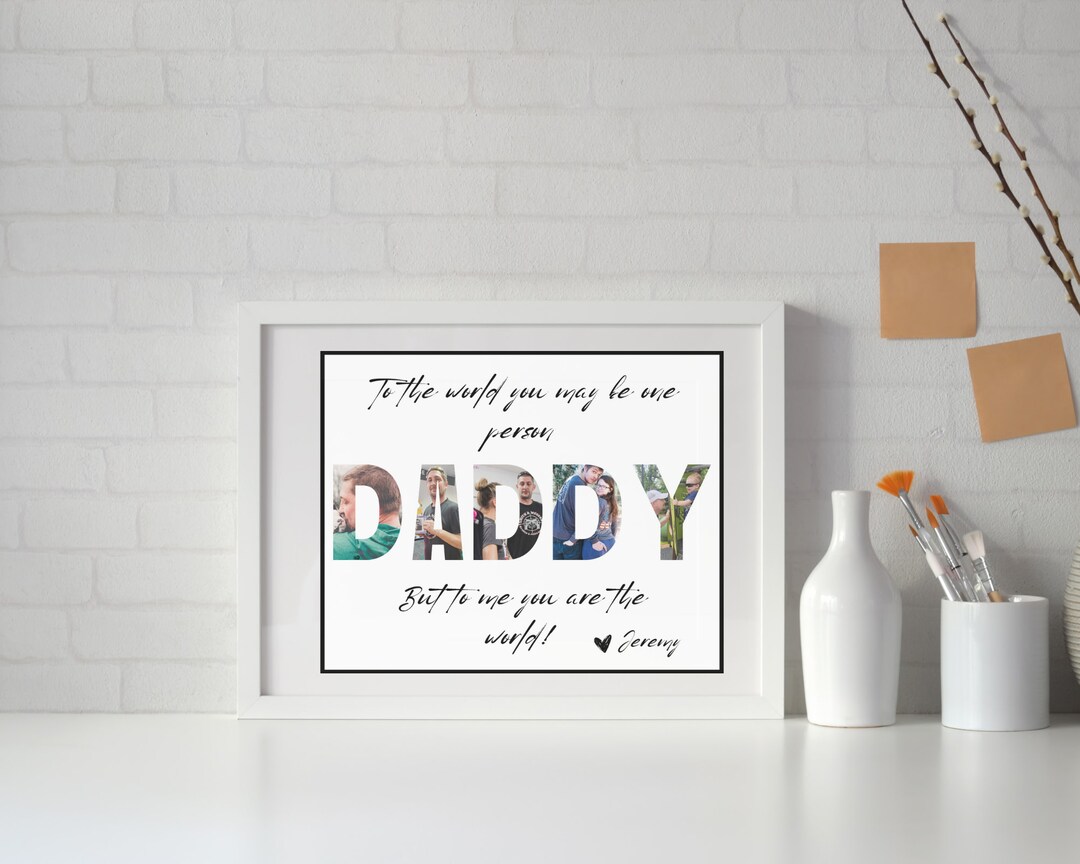 Daddy Photo Collage, Daddy Photo Frame, Personalized Dad Frame, Fathers ...
