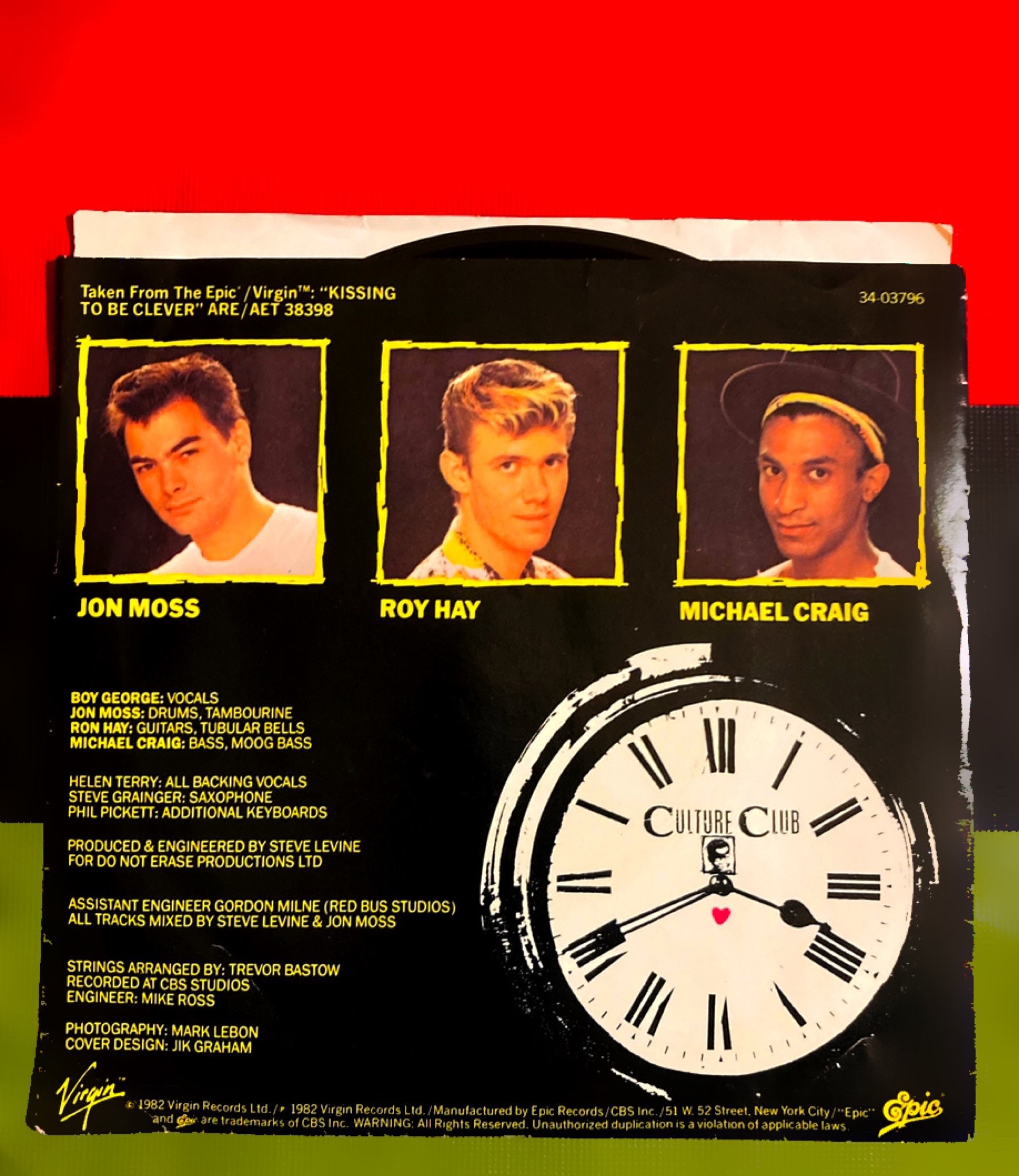 1982 Culture Club Time clock of the Heart 7 Vinyl 45 Record - Etsy