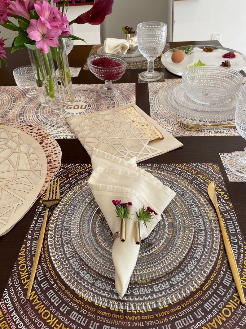 Passover Light Foil Background Paper Placemat - Etsy
