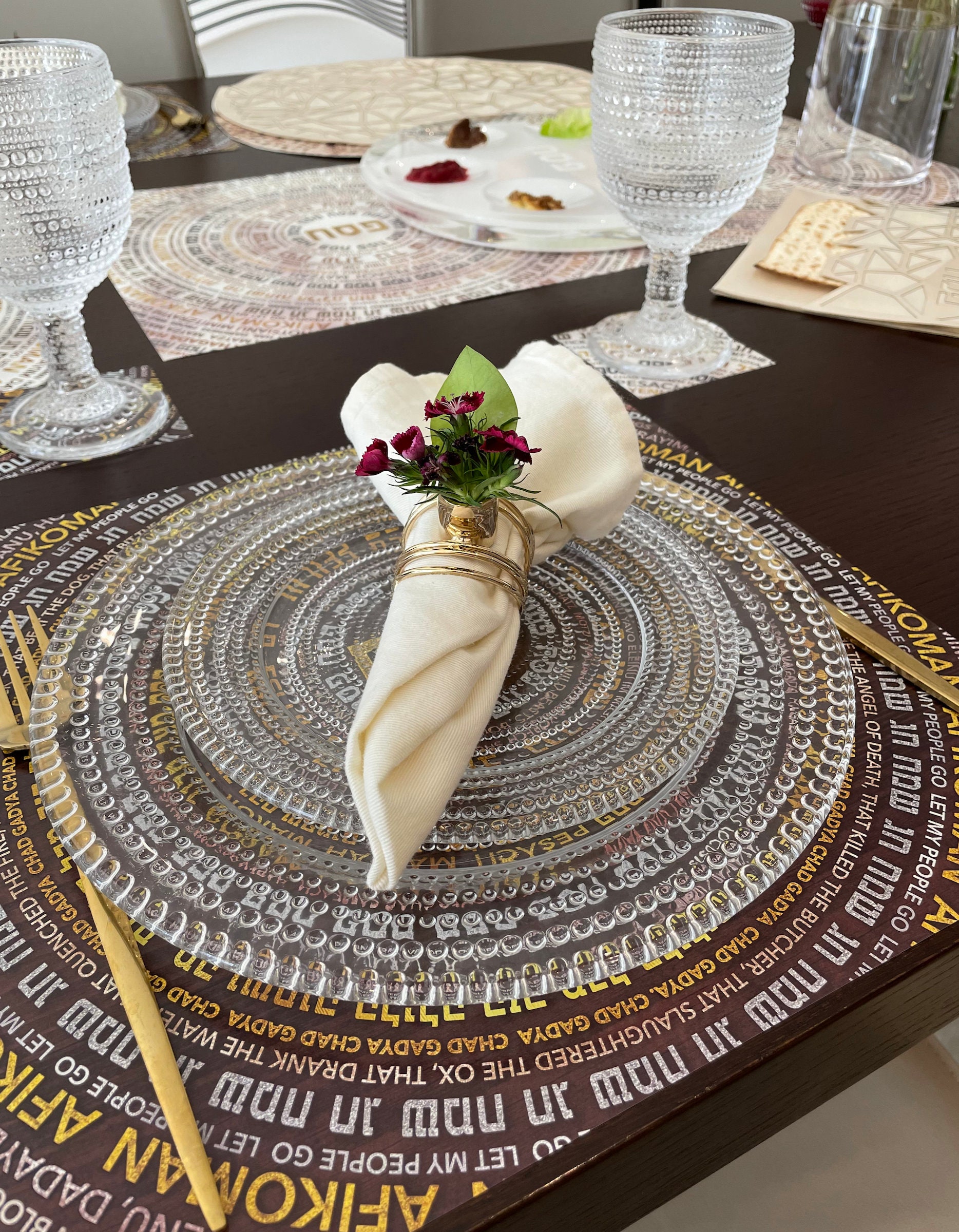 Passover Light Foil Background Paper Placemat - Etsy