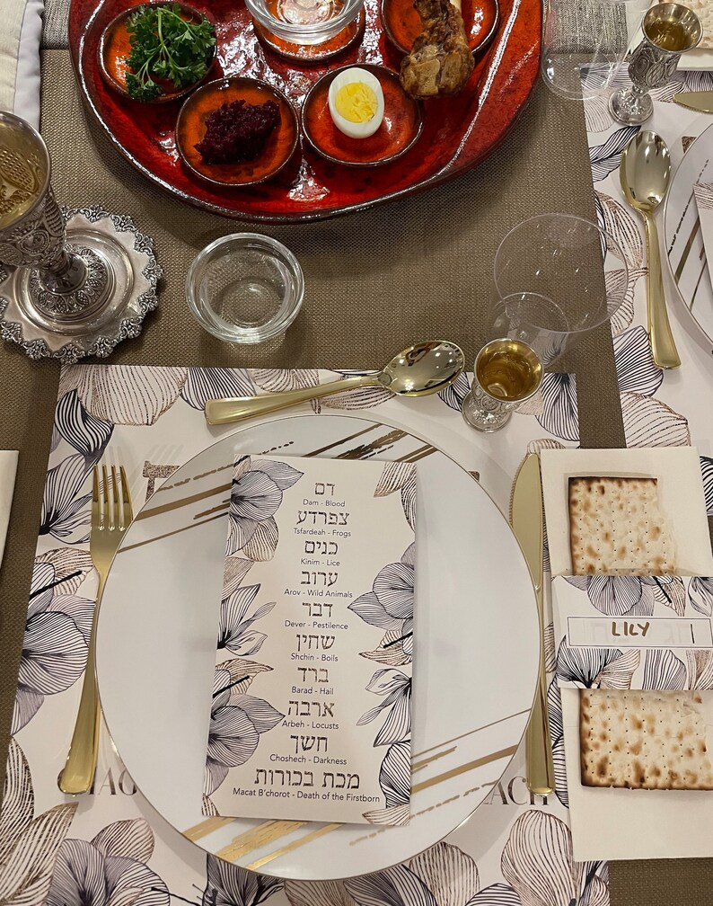 Passover Light Foil Background Paper Placemat - Etsy