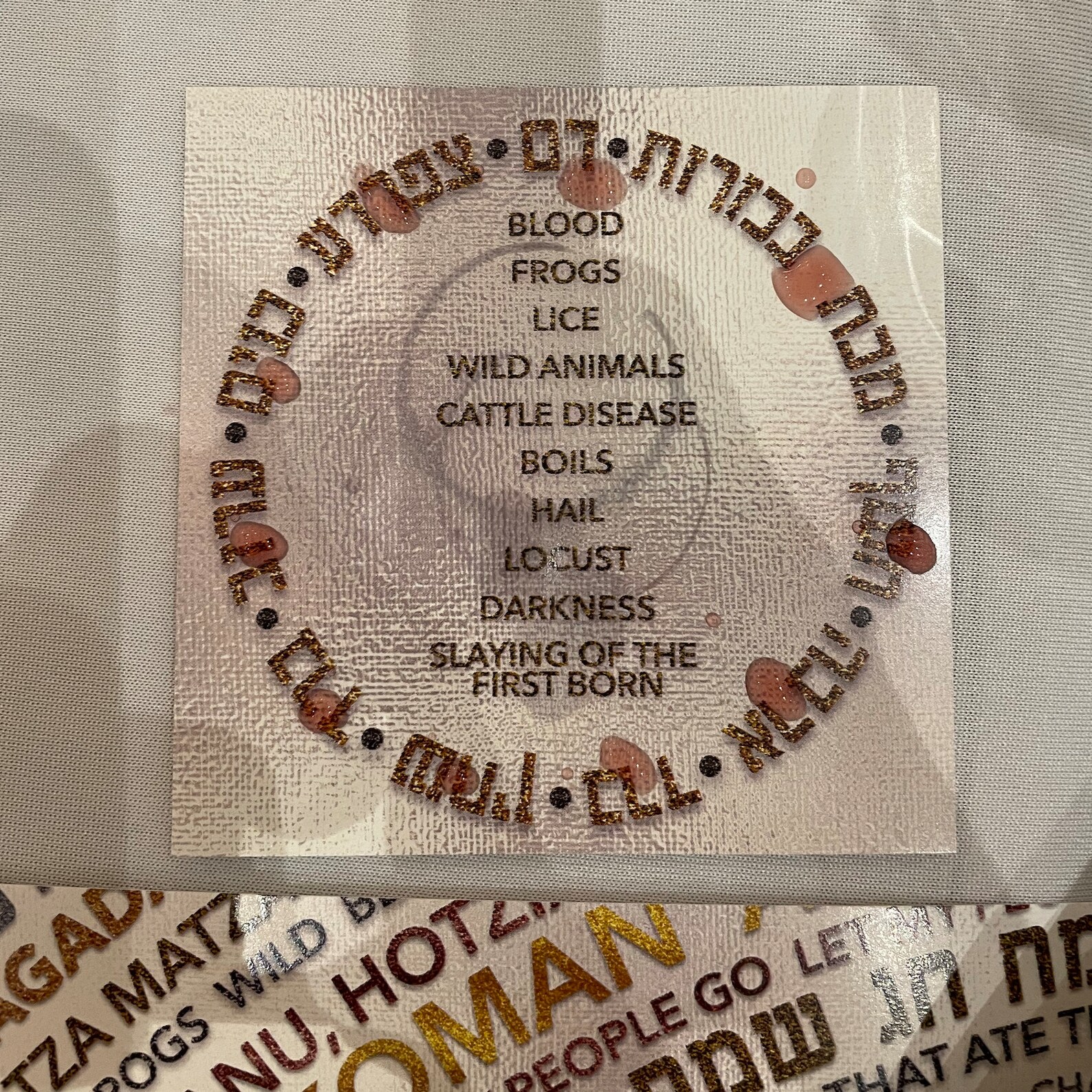Passover Light Foil Background Paper Placemat - Etsy