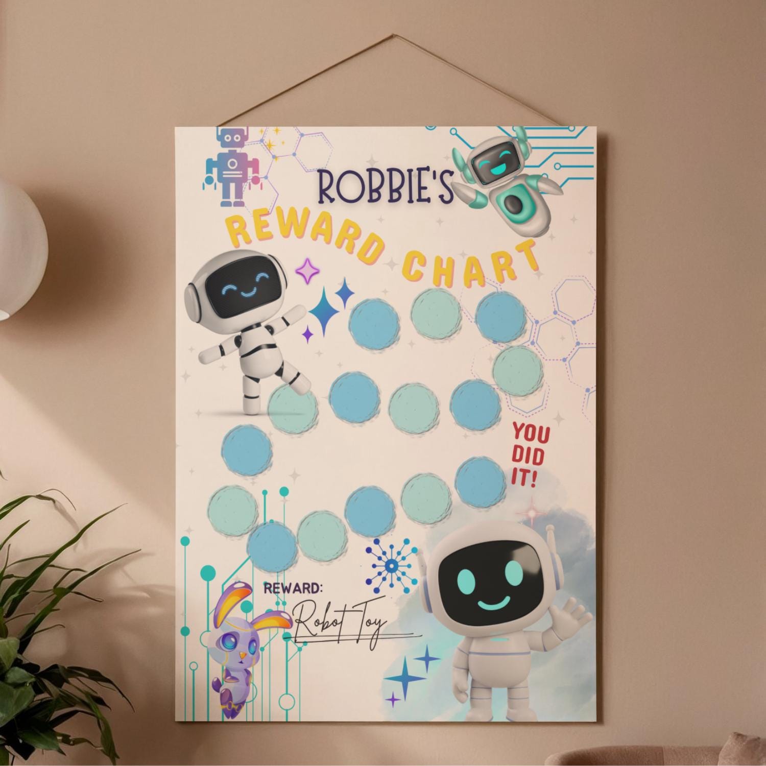 Personalised Reward Chart | Robot Theme Behaviour Chart | A4 / A3 ...