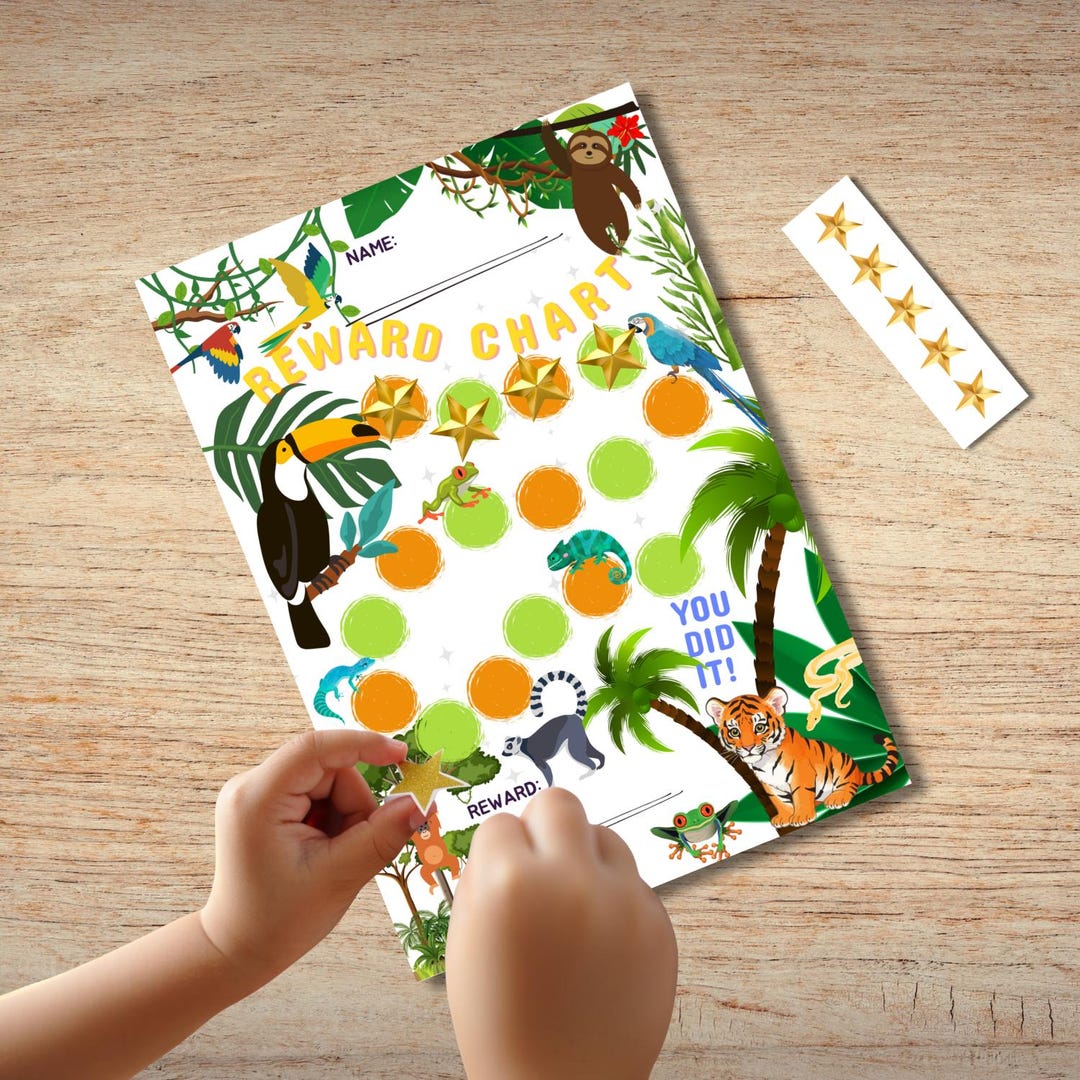 Printable Reward Chart | Rainforest Theme | A4 / A3 Digital Download - Etsy