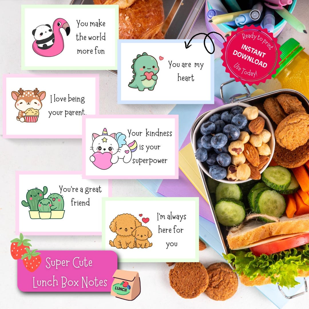 Kids Lunch Box Notes | Printable Affirmations (digital Download) - Etsy