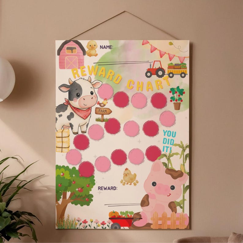 Printable Reward Chart | Farm Theme | A4 / A3 Digital Download - Etsy