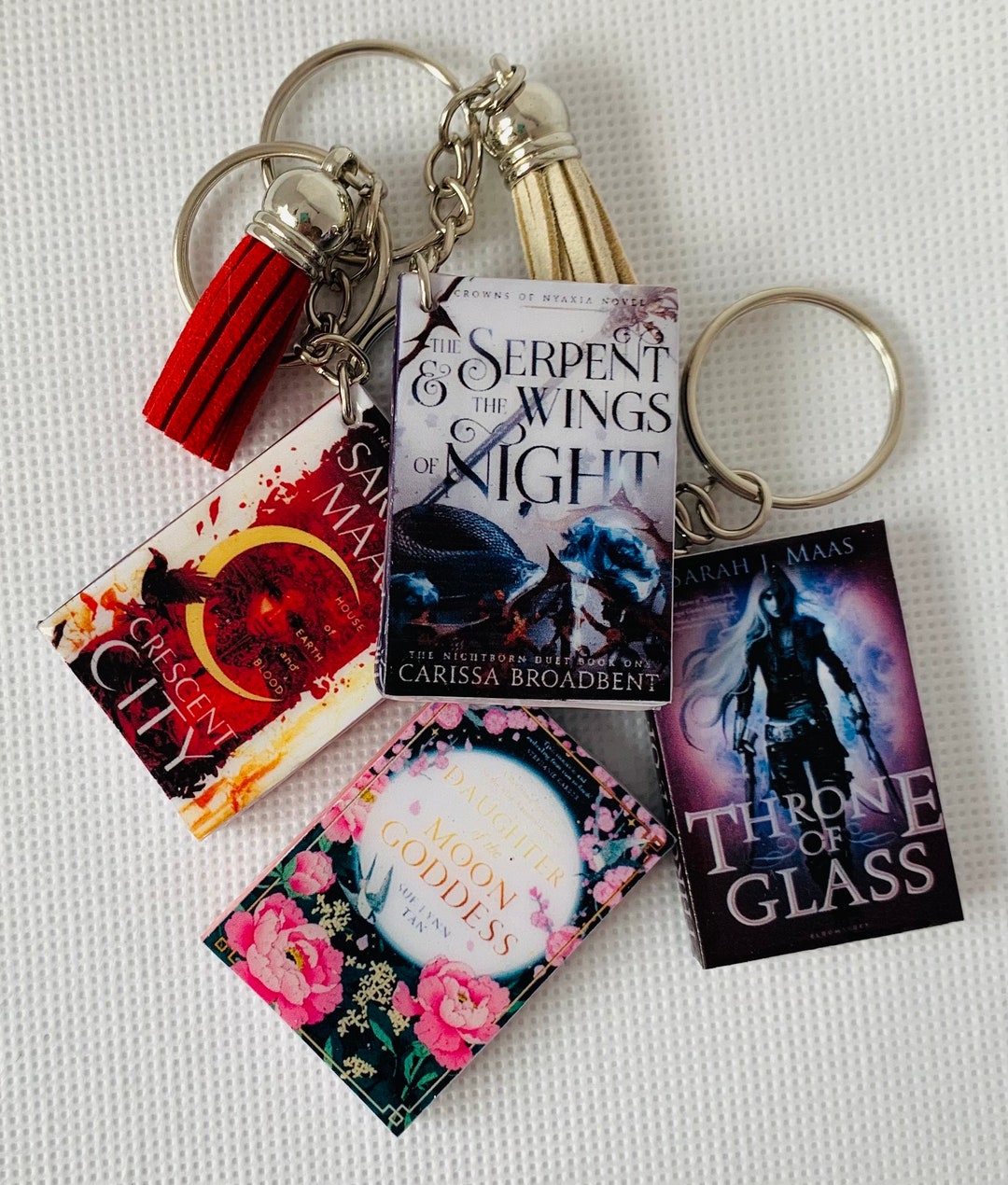 Personalised Wooden Mini Book Keyring - in the Book of Your Choice - Etsy