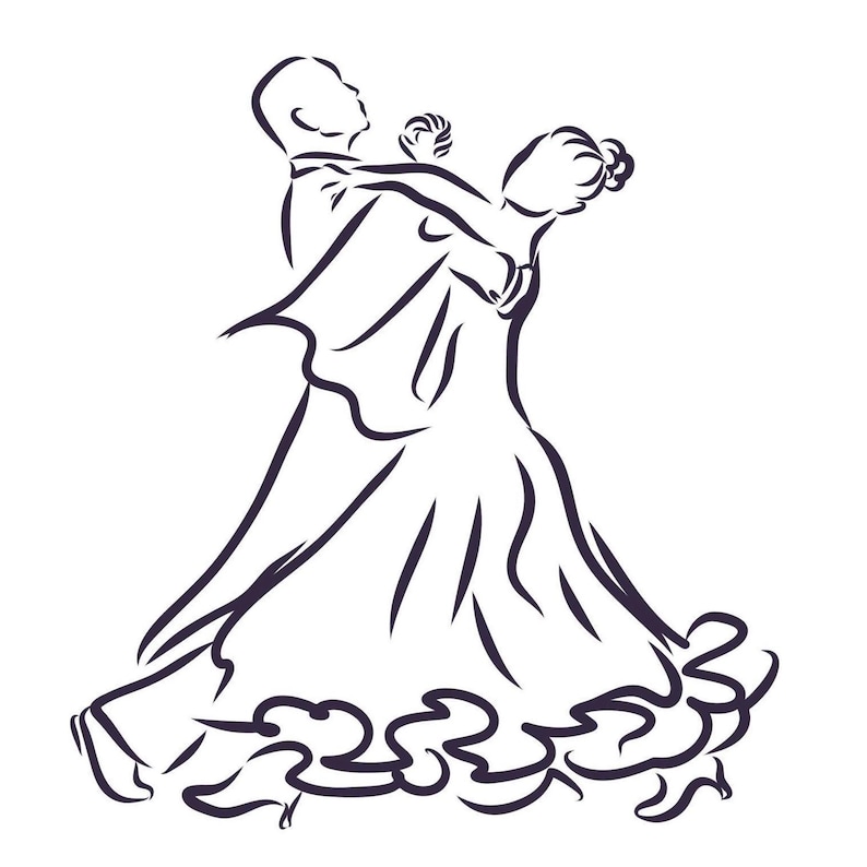 Ballroom Dancers Outline Embroidery Design (digital Download) - Etsy
