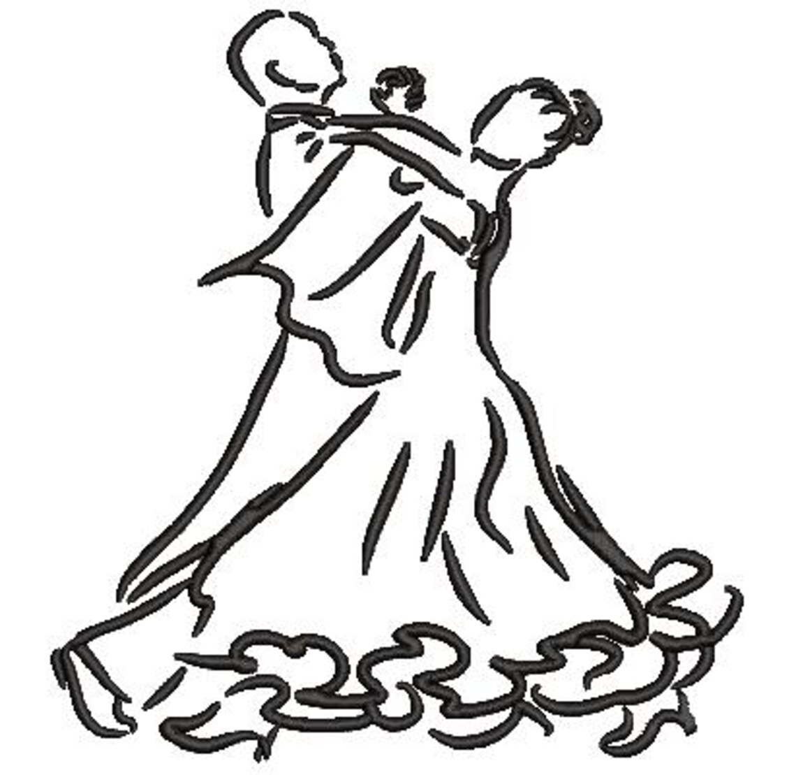 Ballroom Dancers Outline Embroidery Design (digital Download) - Etsy