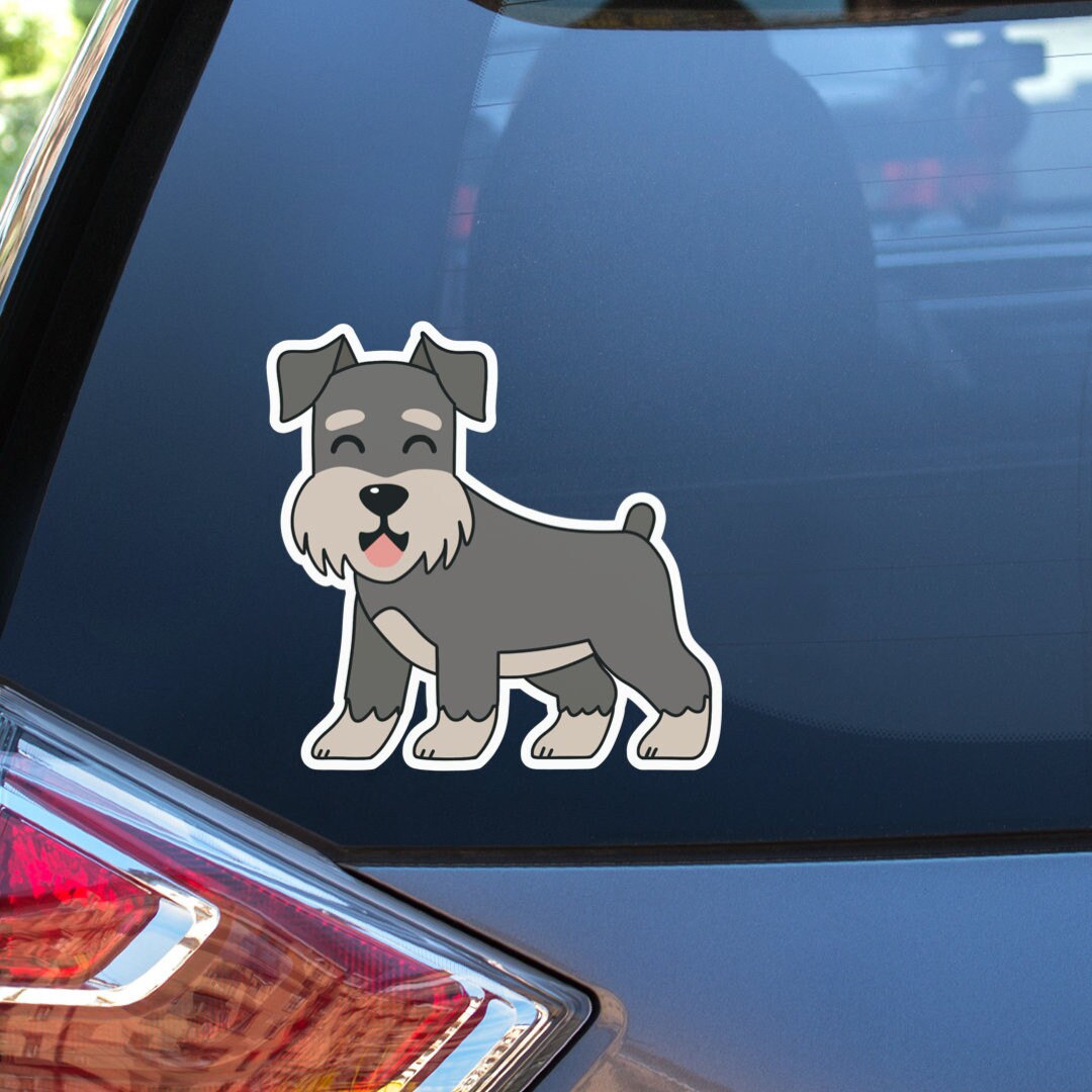 Schnauzer Waterproof Vinyl Car Window Decal, Adorable Miniature ...