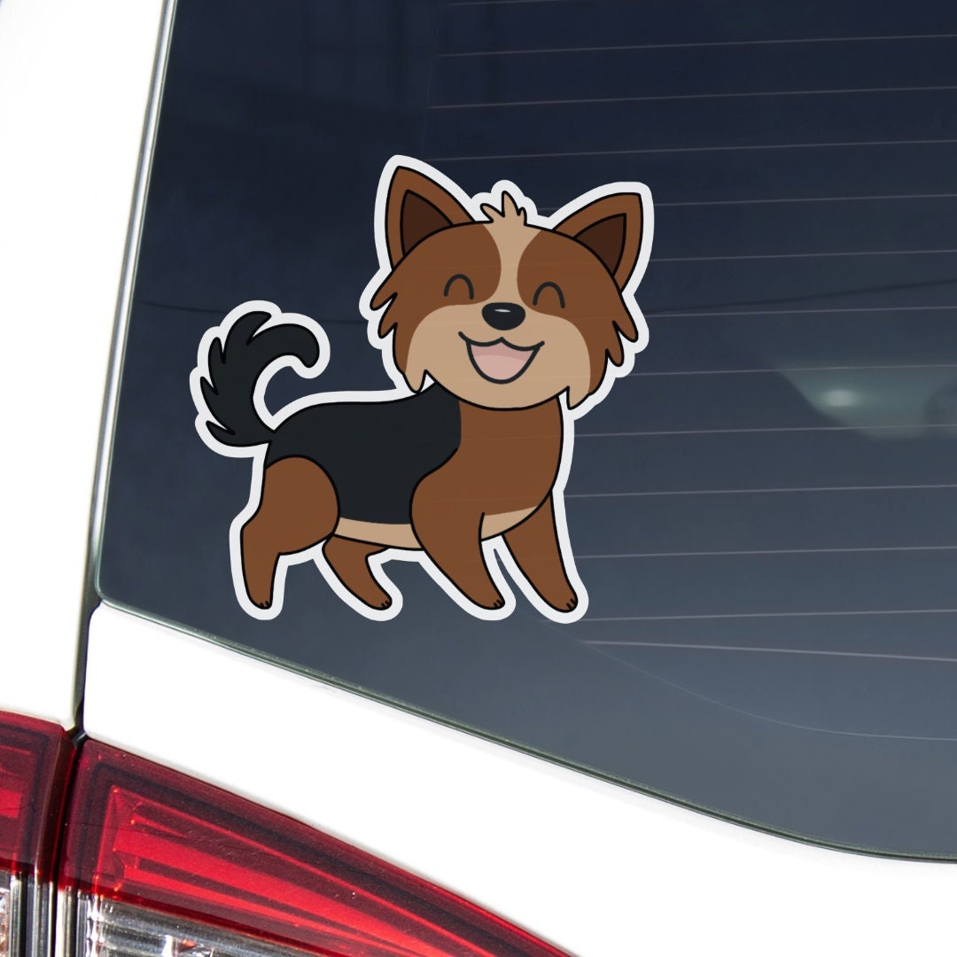 Yorkie Waterproof Vinyl Car Window Decal, Adorable Yorkshire Terrier ...
