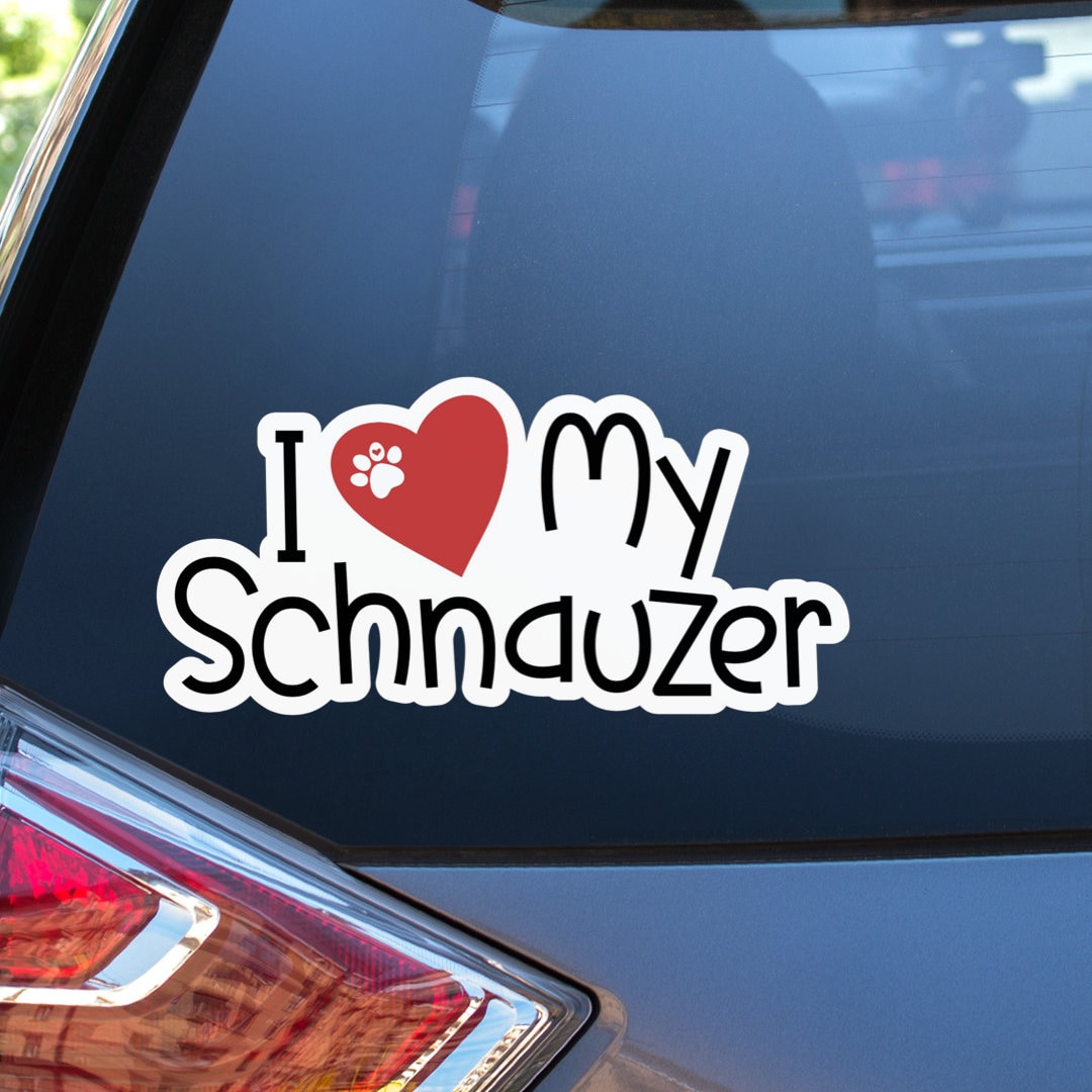 Schnauzer Waterproof Vinyl Car Window Decal, Adorable Miniature ...