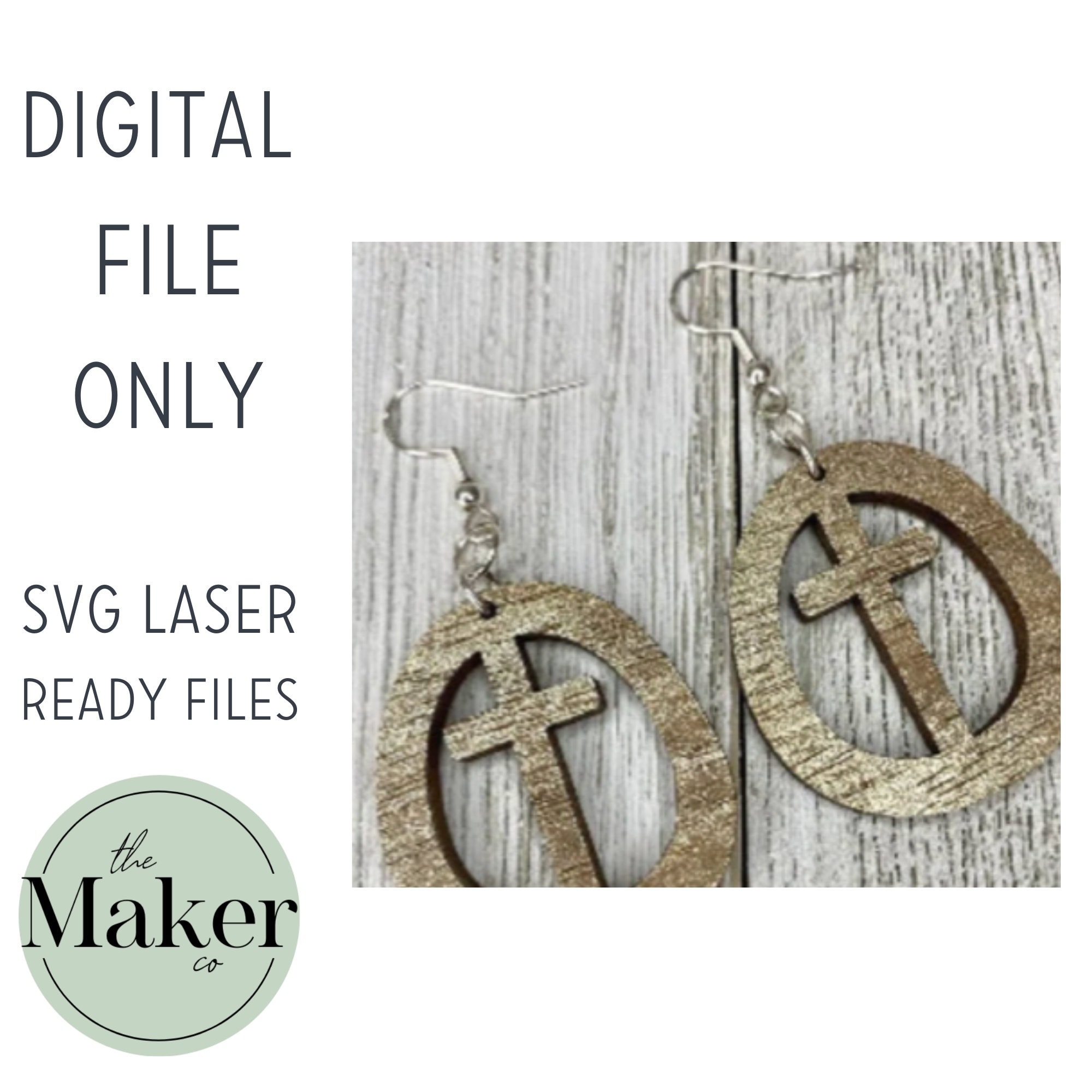 Cross Earring SVG, Easter Earring Laser Cut File, Christian Earring ...