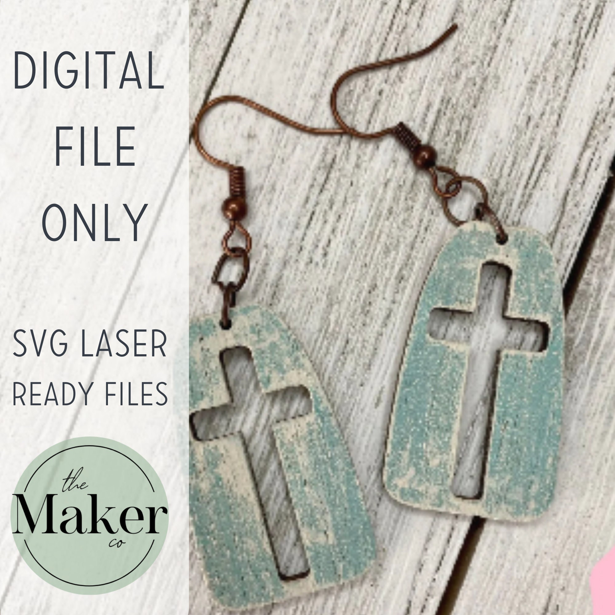 Cross Earring SVG, Easter Earring Laser Cut File, Christian Earring, - Etsy