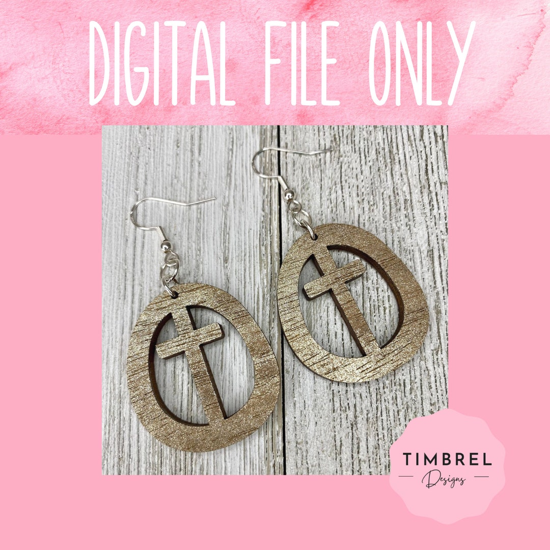 Cross Earring SVG Easter Earring Laser Cut File Christian - Etsy
