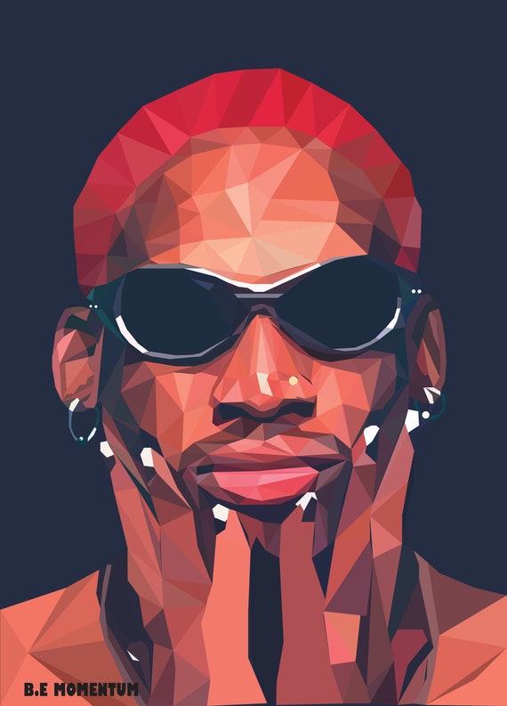 Geometric Design of Dennis Rodman | Etsy
