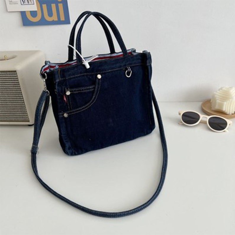 Mini Denim Bag Denim Tote Bag Denim Crossbody Bag Everyday - Etsy