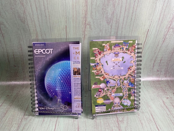 Theme Park Map Notebook Disney Autograph Book Recycled Map - Etsy