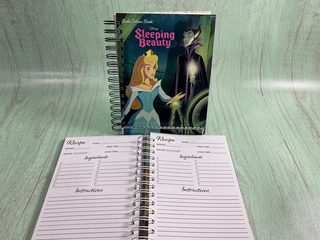 Disney Recipe Book, Sleeping Beauty Cook Book, Recipe Journal, Recipe ...