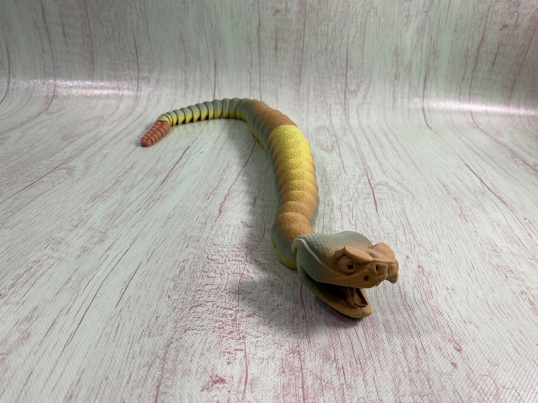 3D Rattlesnake, Fidget Snake, Fidget Toy, Reptile Toy, Articulating 3D ...