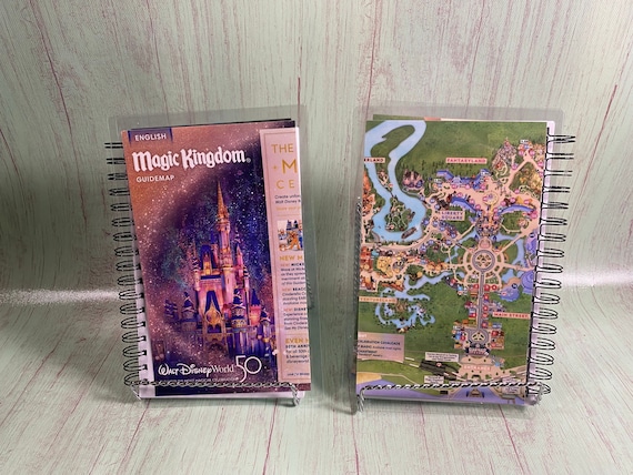 Theme Park Map Notebook Recycled Map Disney Map Magic - Etsy