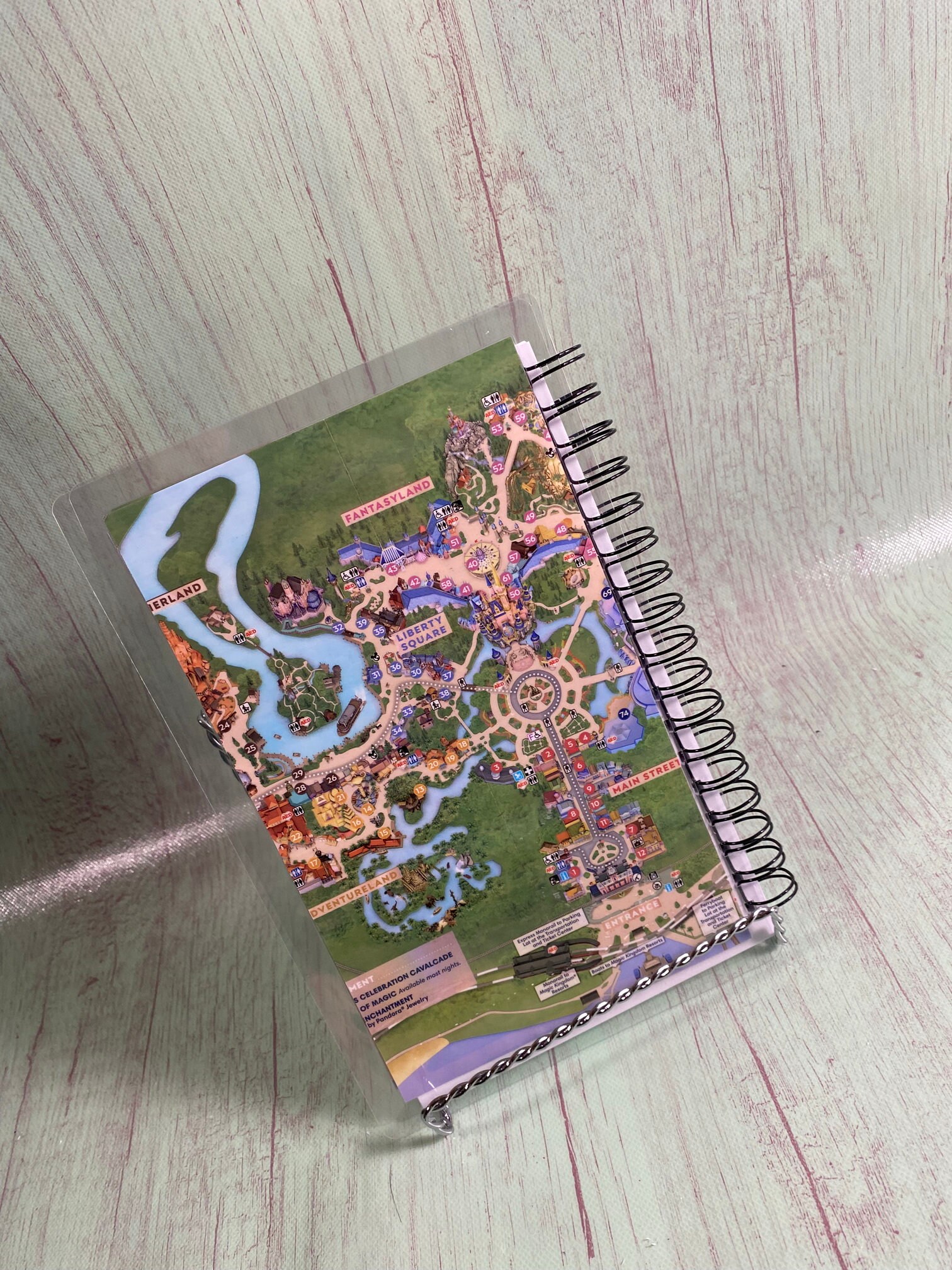 Theme Park Map Notebook Recycled Map Disney Map Magic - Etsy