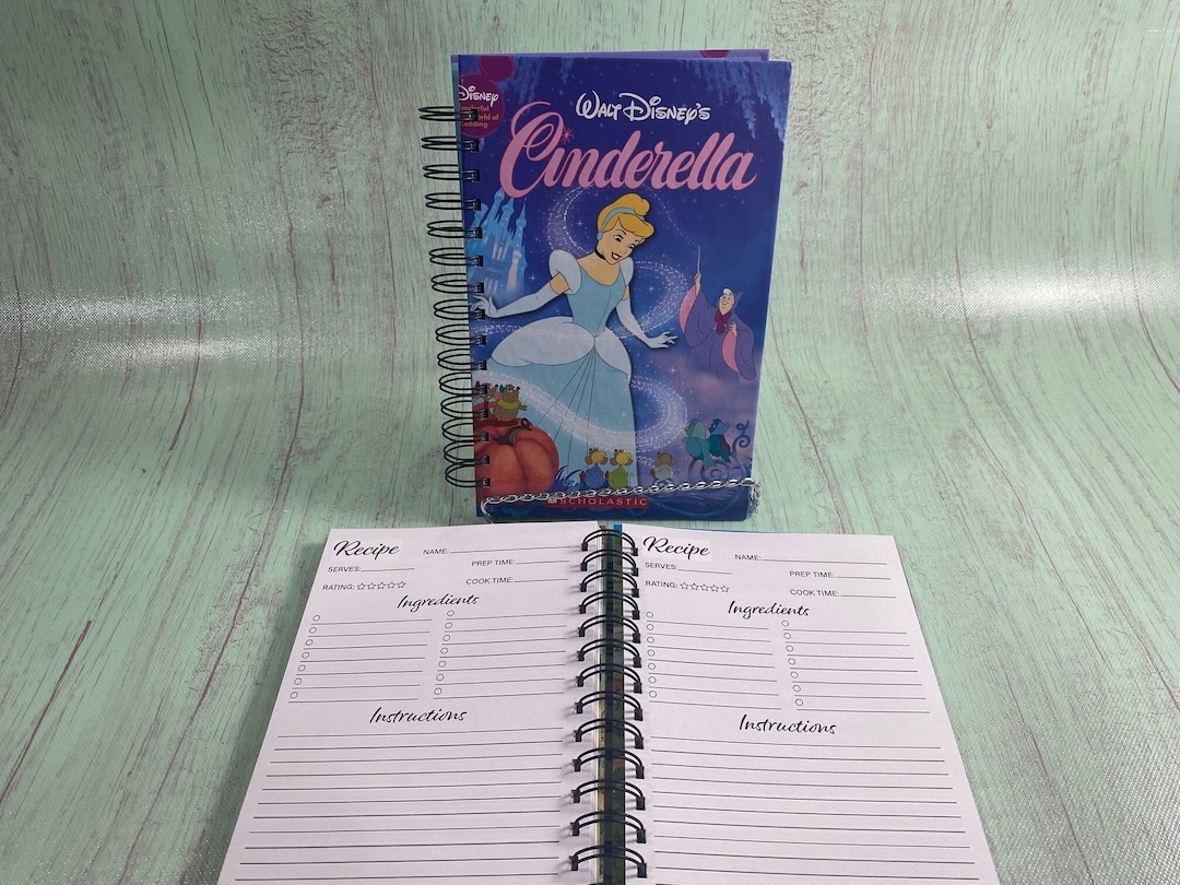 Disney Recipe Book, Cinderella Recipe Book, Cook Book, Recipe Journal ...