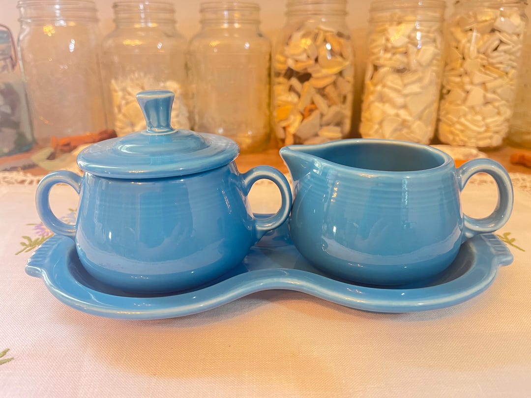 Fiestaware Peacock Sugar and Creamer Set - Etsy