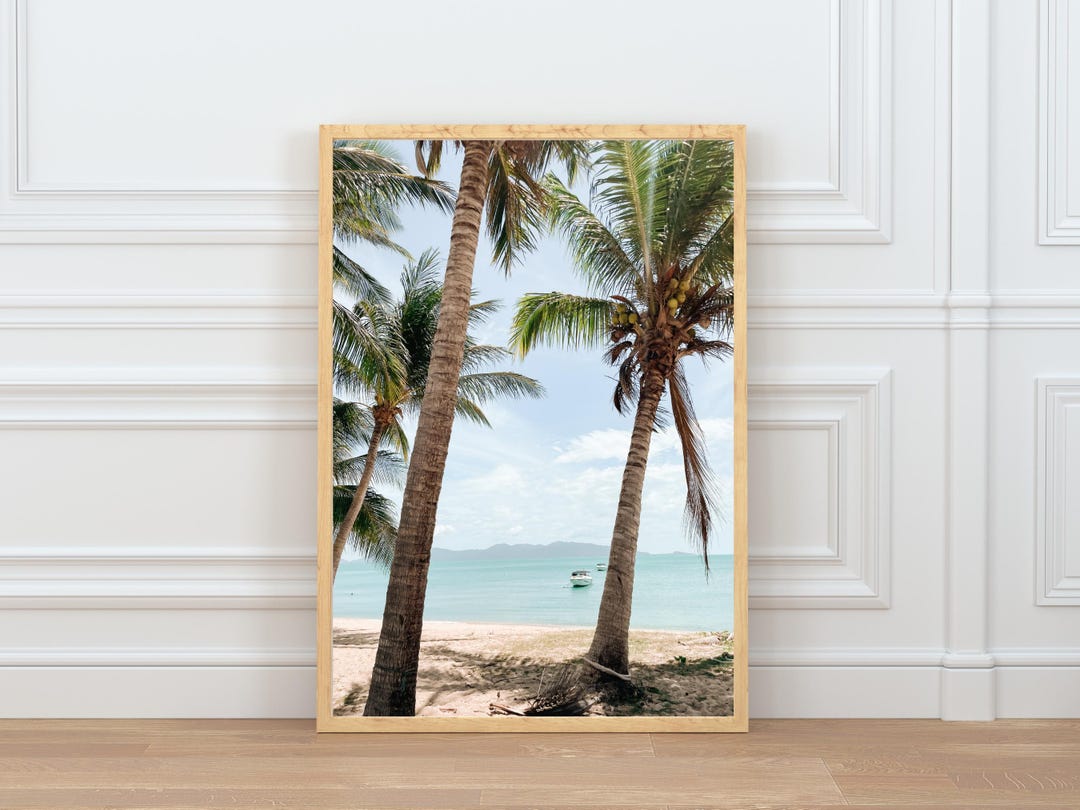 Coconut Beach Palms Print, Palm Tree Poster, Coastal Decor Wall Art, Digital Download ...