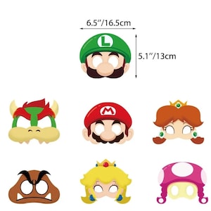 Super Mario Inspired Birthday Party Eye Glasses Set, Paper Eyeglass for ...