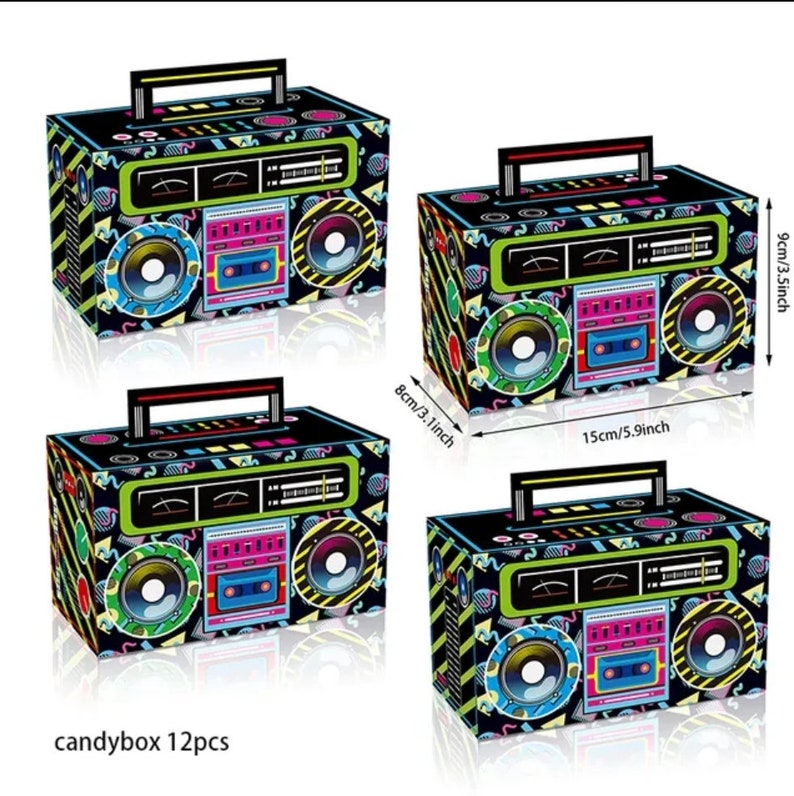 12 Pieces Retro Radio Boom Boxes for Favor Box, 1980s 1970s 1990s ...