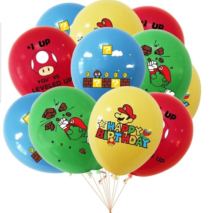 37 Pieces Set Super Mario Birthday Party Supply, Super Mario Balloons ...