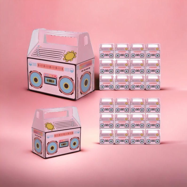 12 Pieces Pink or Yellow Music Boomboxes Radio Party Favor Box Party ...