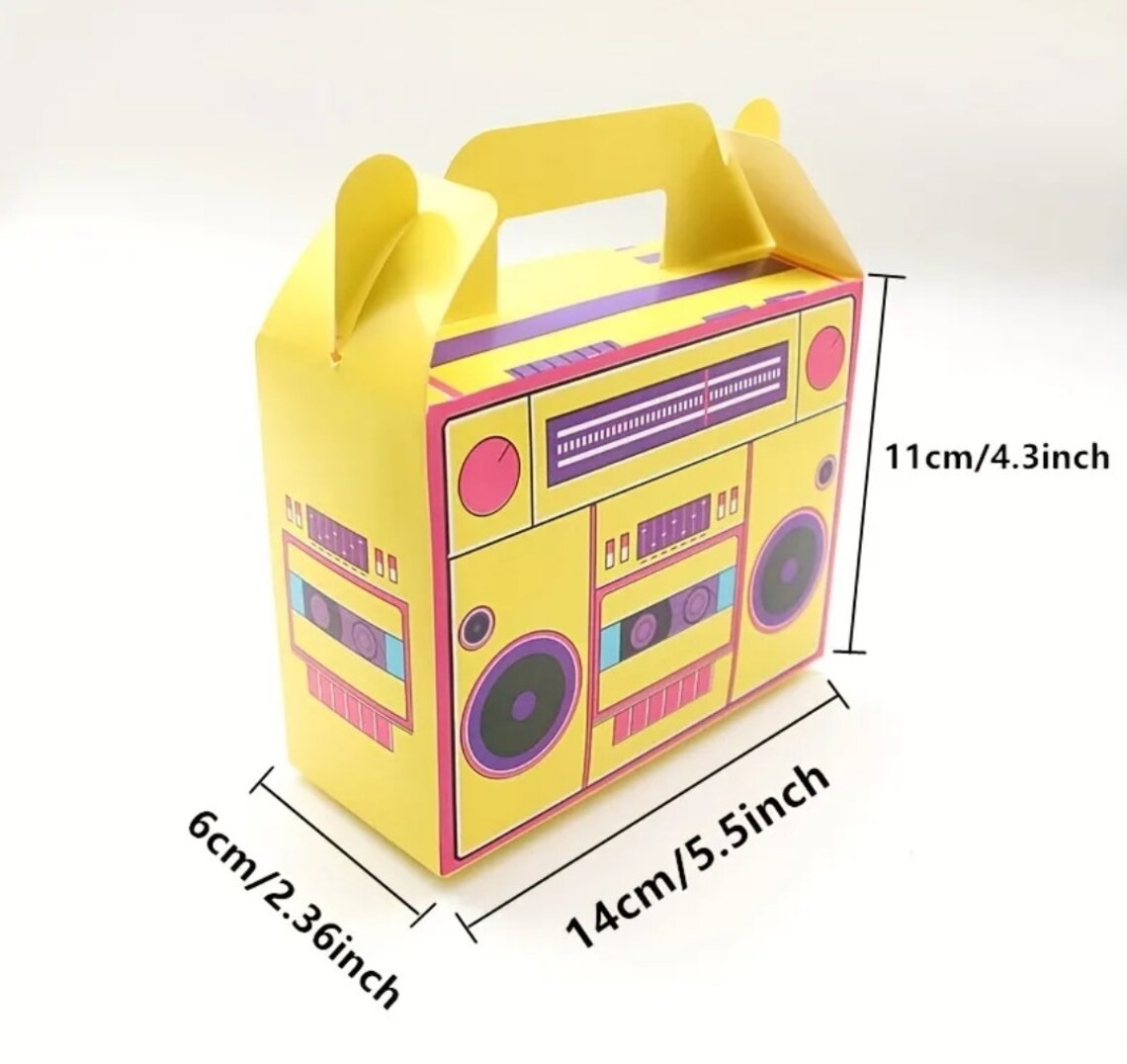 12 Pieces Pink or Yellow Music Boomboxes Radio Party Favor Box Party ...