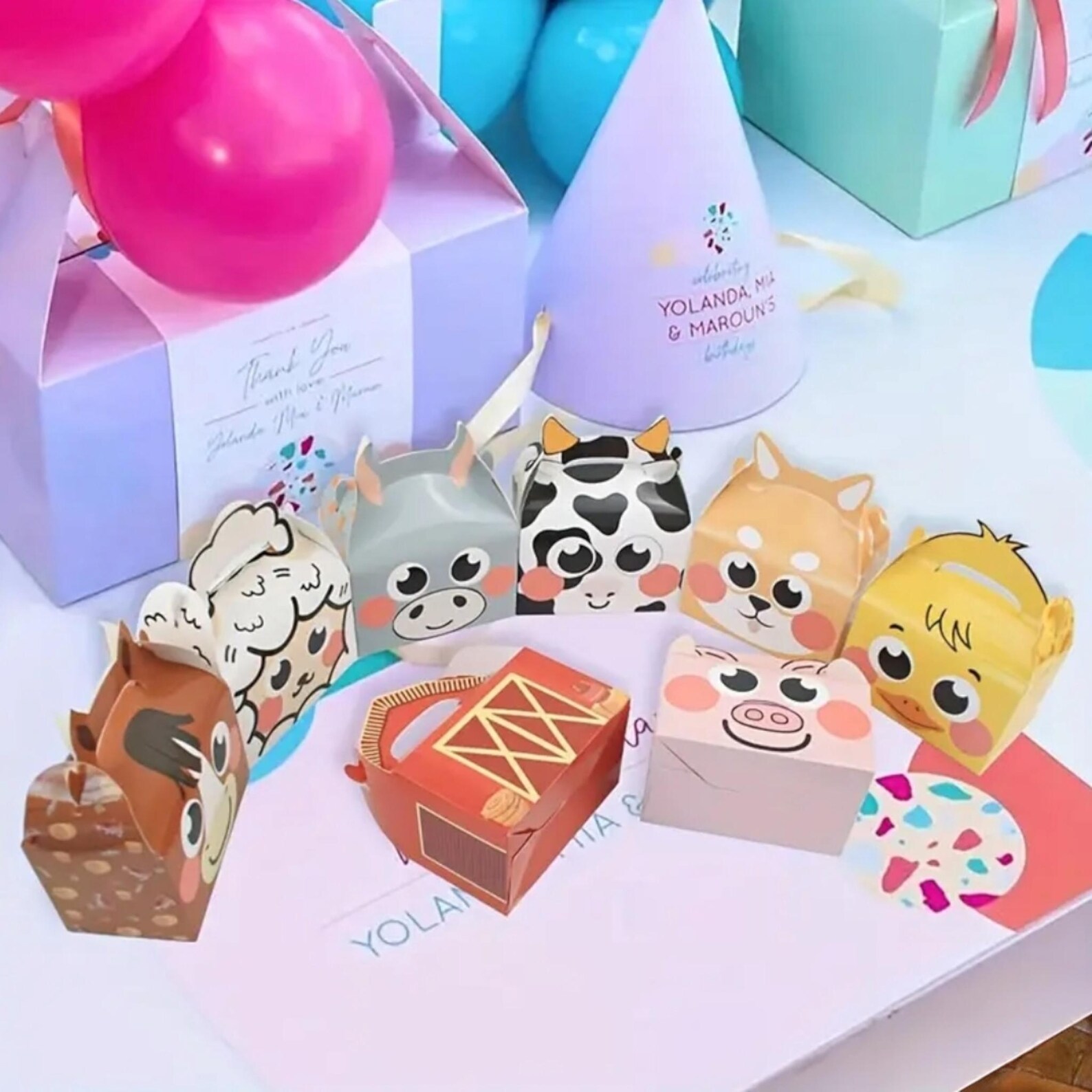 12 Pieces Farm Animal Mixed Style Candy Favor Boxes, Perfect for Farm ...