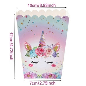 16 Pieces Unicorn Candy Box, Unicorn Birthday Popcorn Box, Unicorn ...