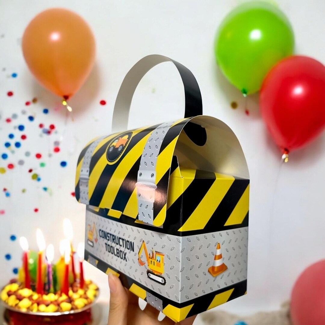 10 Construction Theme Birthday Party Favor Box, Construction Favor ...
