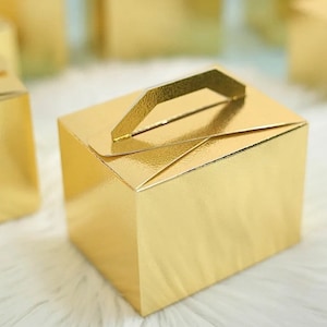 20 Pieces Gold Tote Wedding Favor Boxes Made to Order. - Etsy