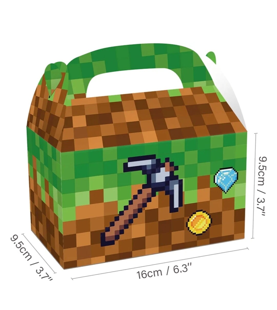 12 Pieces Minecraft Birthday Party Favor Box, Minecraft Birthday ...