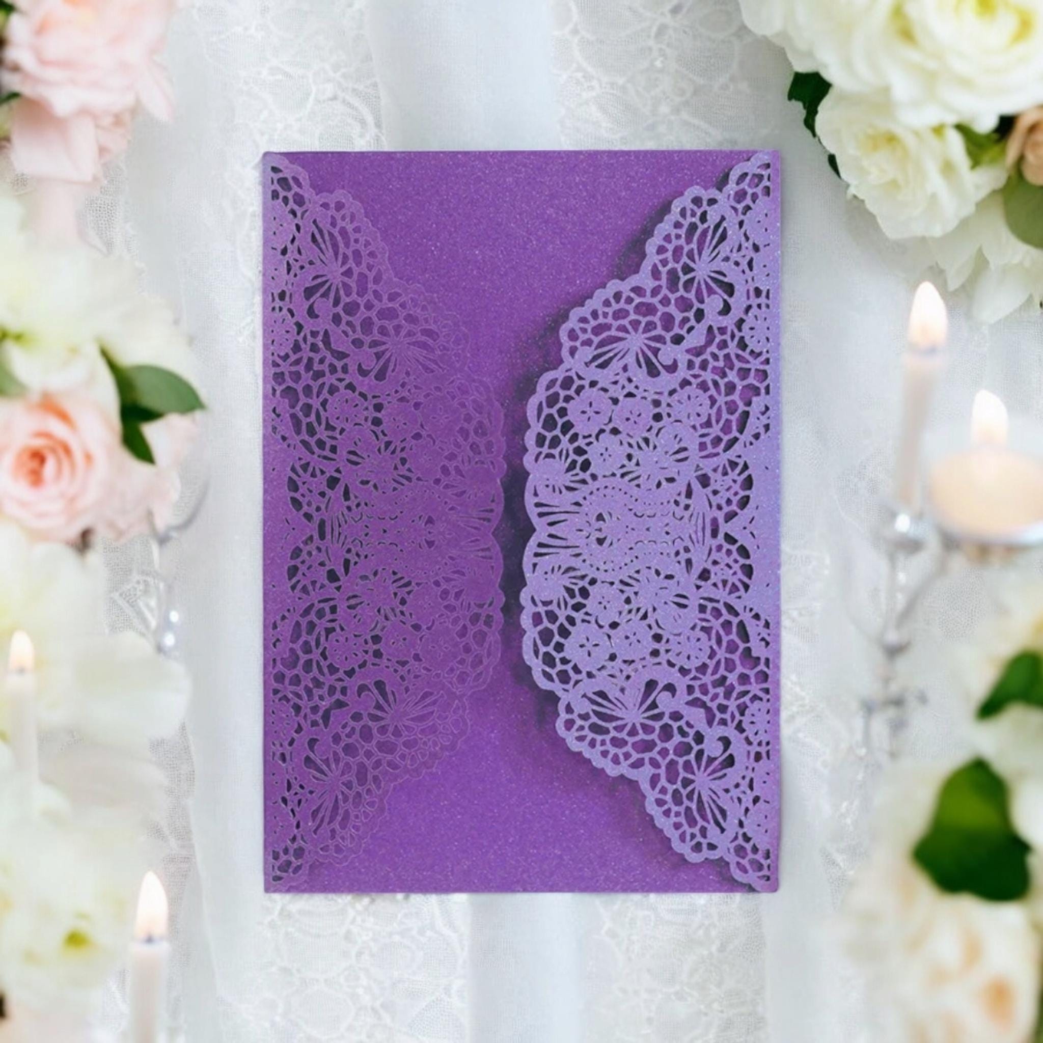 25 Pieces Invitation Card Cover, Diy Wedding Invitation Card Cover for ...