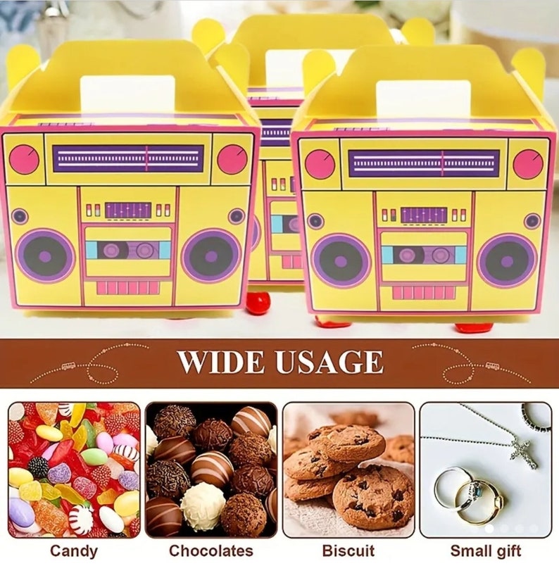 12 Pieces Pink or Yellow Music Boomboxes Radio Party Favor Box Party ...