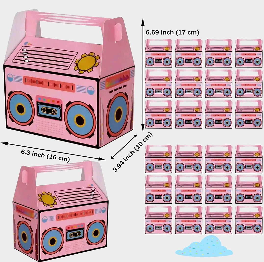 12 Pieces Pink or Yellow Music Boomboxes Radio Party Favor Box Party ...