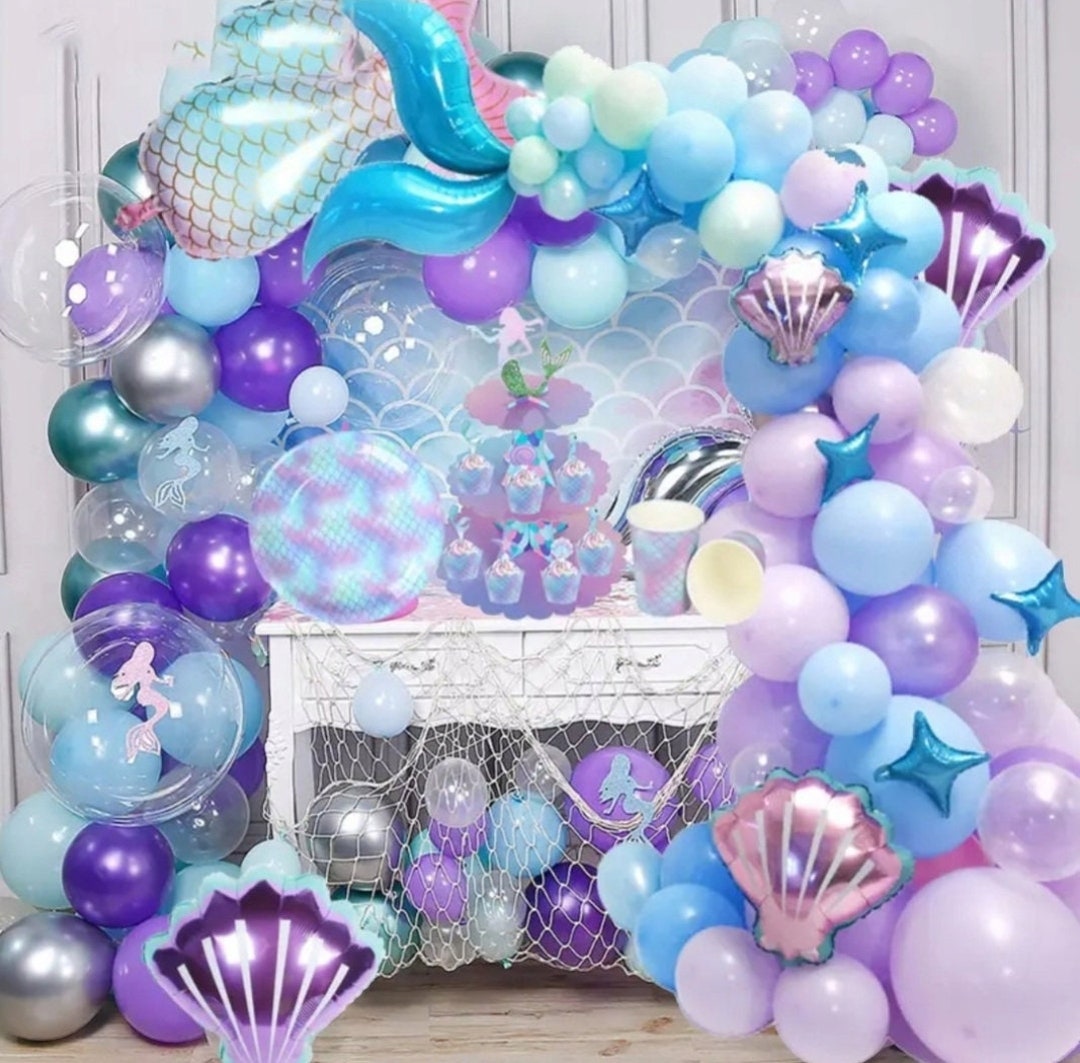 87 Pieces Mermaid Balloon Themed Party Set, Mermaid Themed Birthday ...