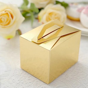 20 Pieces Gold Tote Wedding Favor Boxes Made to Order. - Etsy