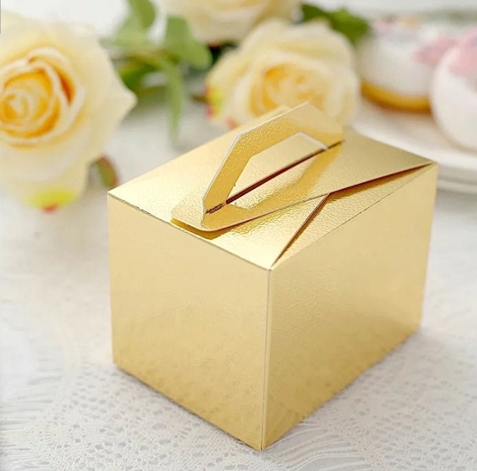 20 Pieces Gold Tote Wedding Favor Boxes Made to Order. - Etsy