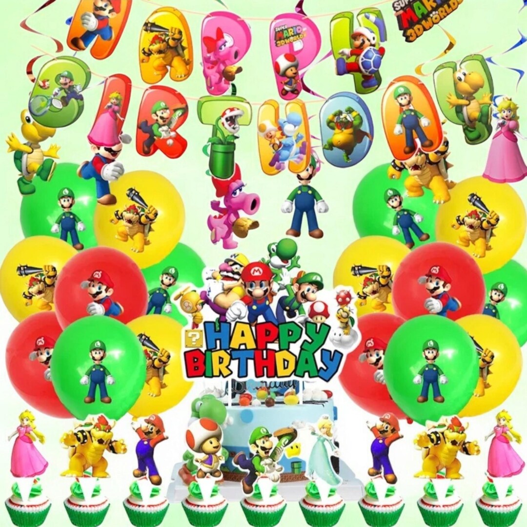 12 Mario Party Favor Box, or Super Mario Themed Birthday Set, Super ...