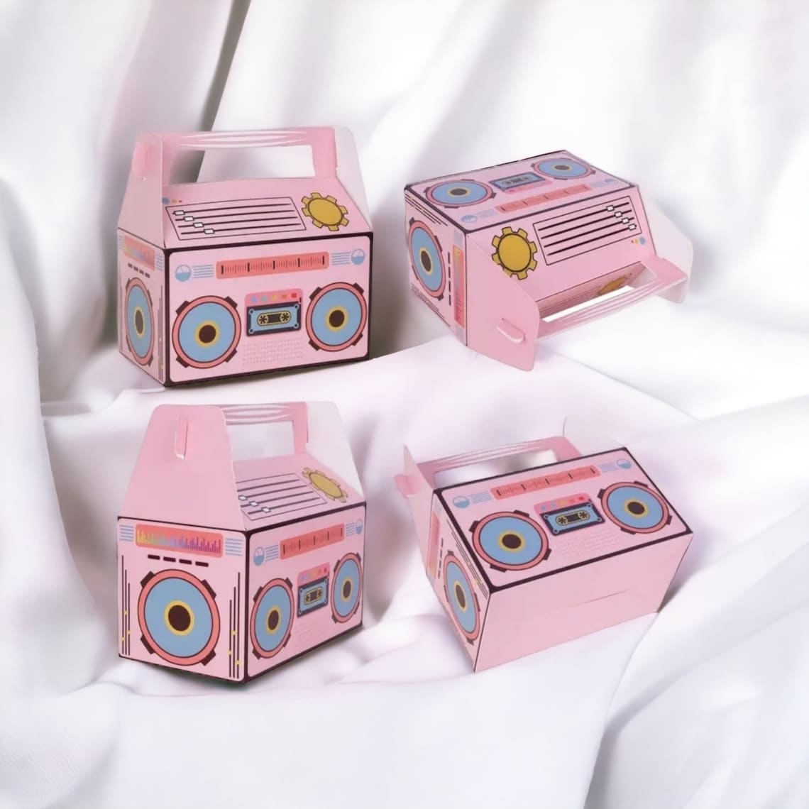 12 Pieces Pink or Yellow Music Boomboxes Radio Party Favor Box Party ...