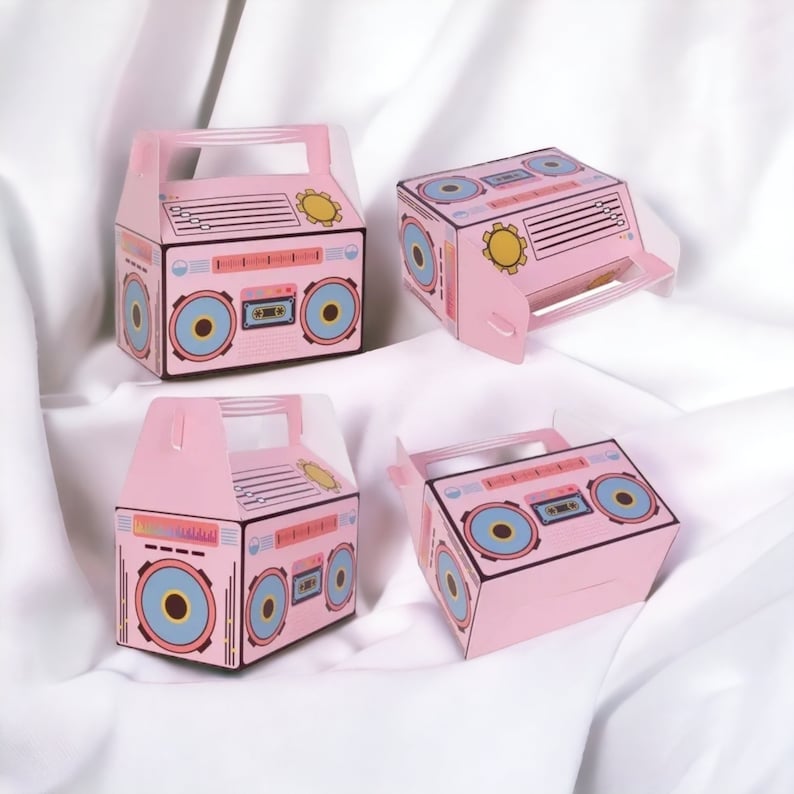 12 Pieces Pink or Yellow Music Boomboxes Radio Party Favor Box Party ...
