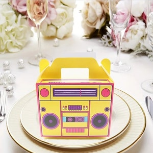 12 Pieces Pink or Yellow Music Boomboxes Radio Party Favor Box Party ...